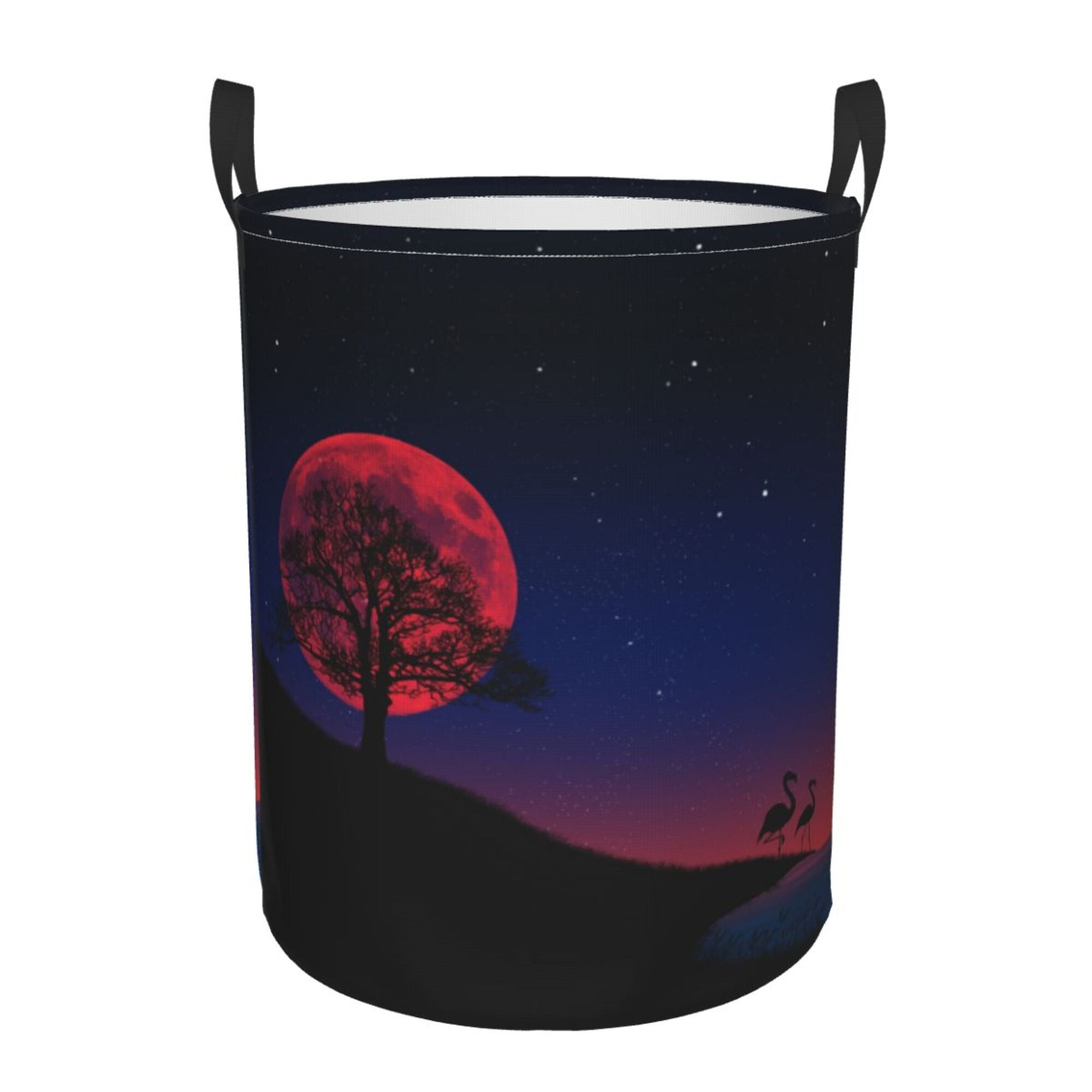 XMXY Round Laundry Basket Organizer, Milky Way Moon Night Sunset ...