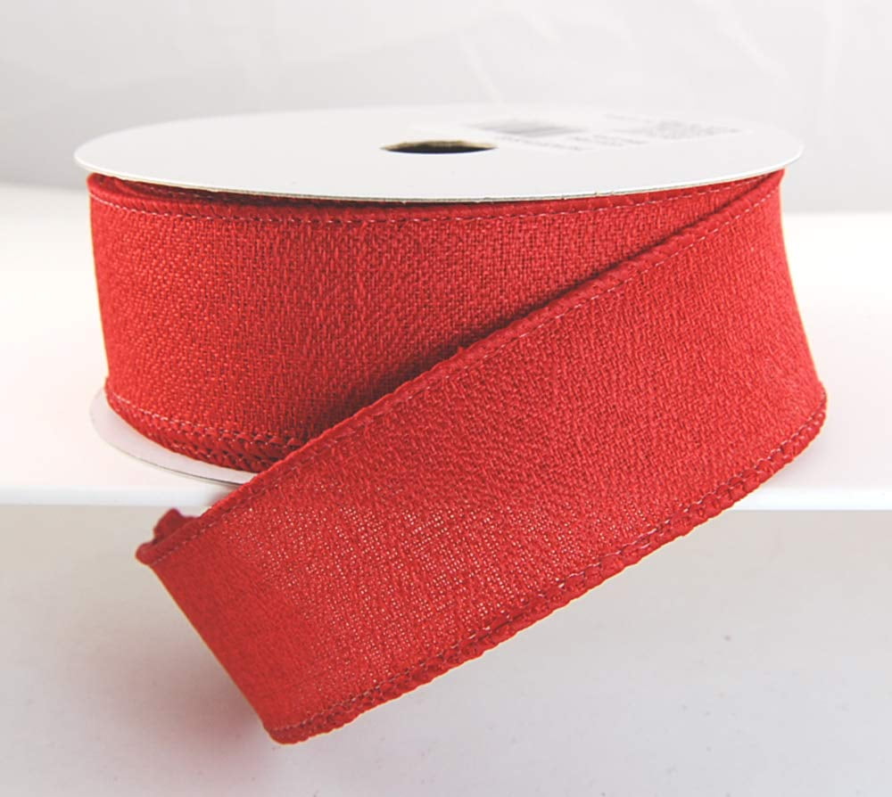 Wire Edged Solid Red Christmas or Valentine Ribbon 1 1/2" 10 Yards ...