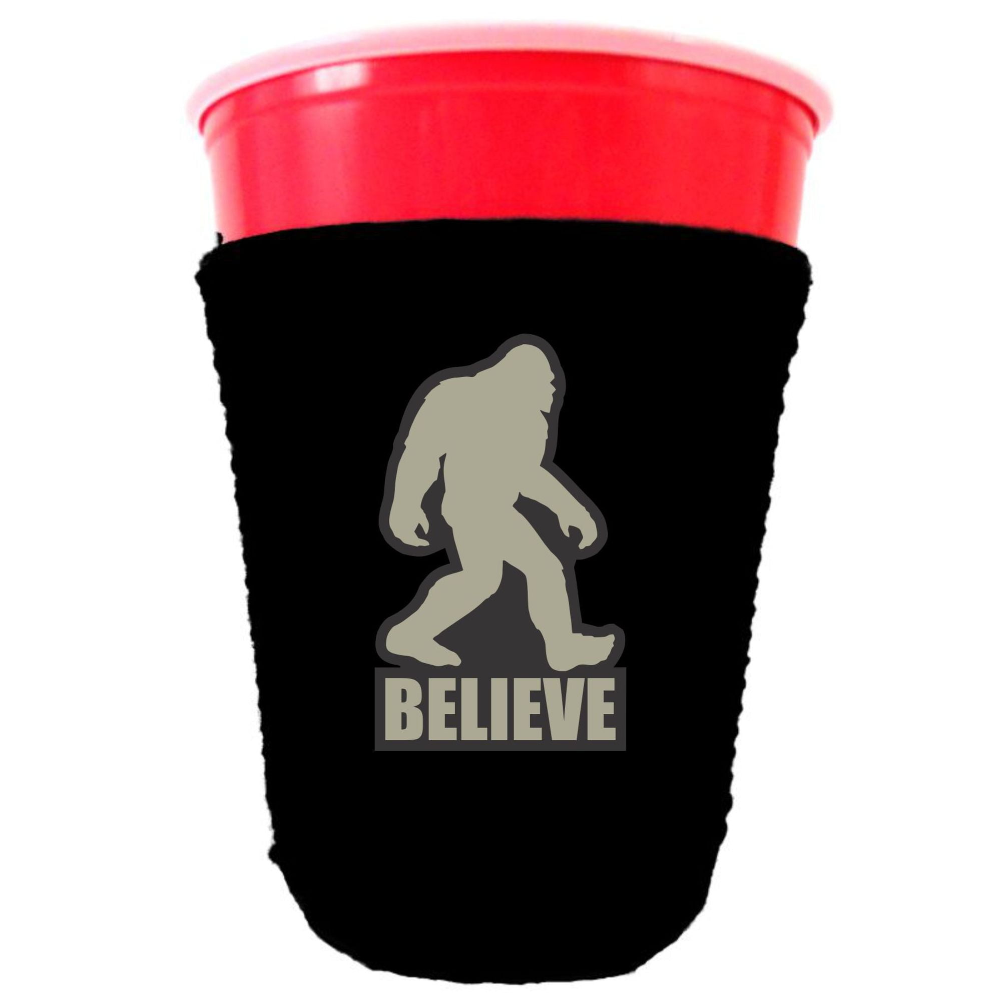 Bigfoot Believe Party Cup Coolie (Black) - Walmart.com