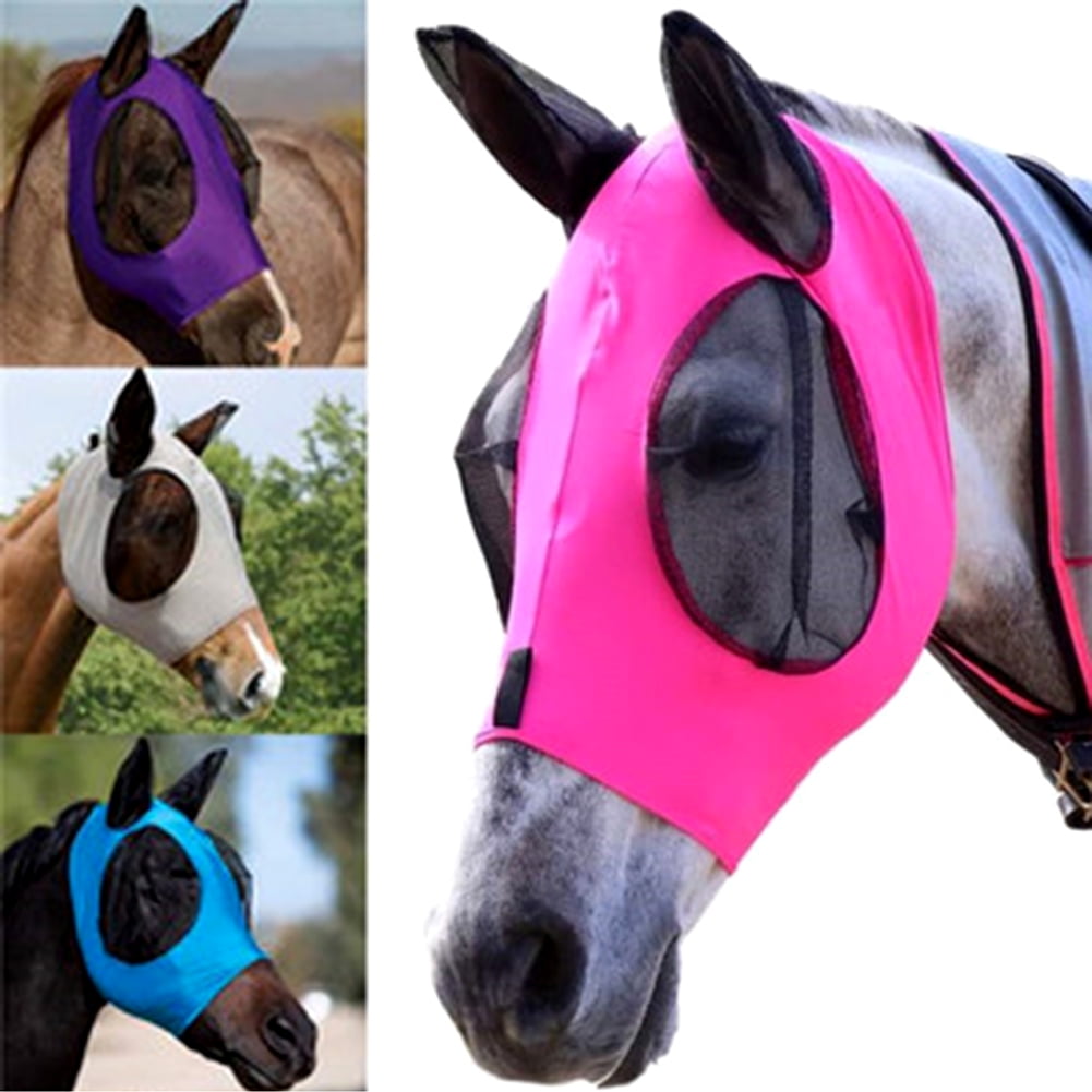SPRING PARK Lightweight Horse Fly Eye Mask Ear Cover Full Face Cover ...