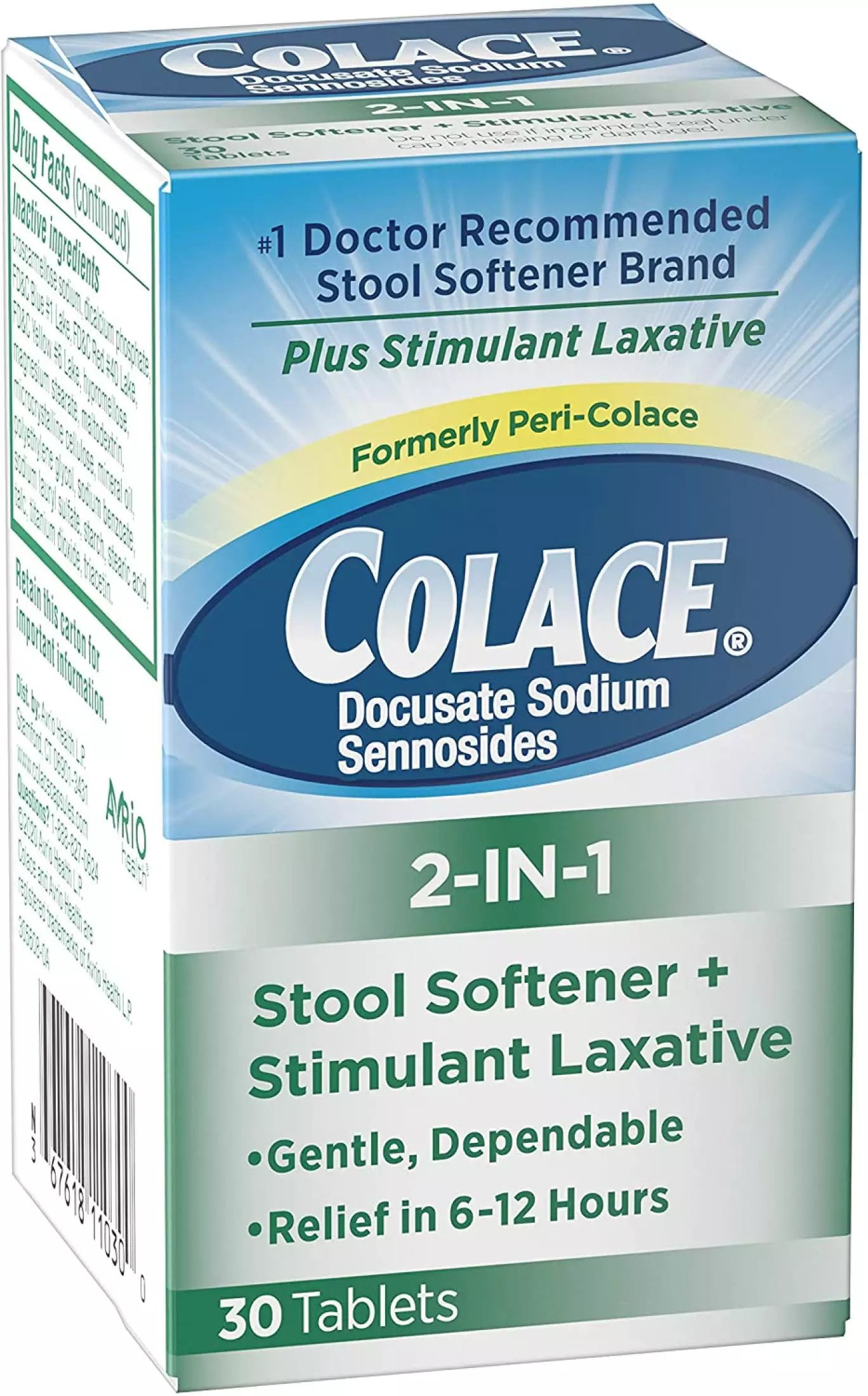 Buy Colace 2in1 Stool Softener + Stimulant Laxative Constipation Relief ...