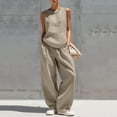 Bosfbaoi Two Piece Sets for Women Linen Blend Vacation Outfit Set ...
