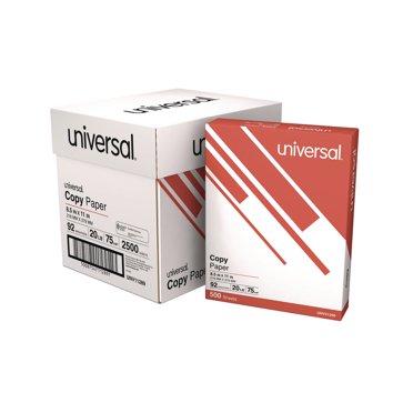Universal 50% Recycled Copy Paper, 92 Bright, 20lb, 8.5 x 11, White ...