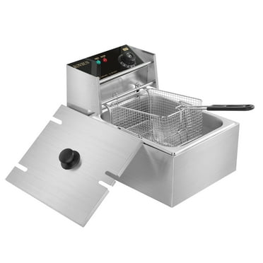 Farberware Kitchen Machine, 4L Dual Deep Fryer with Basket, Stainless ...