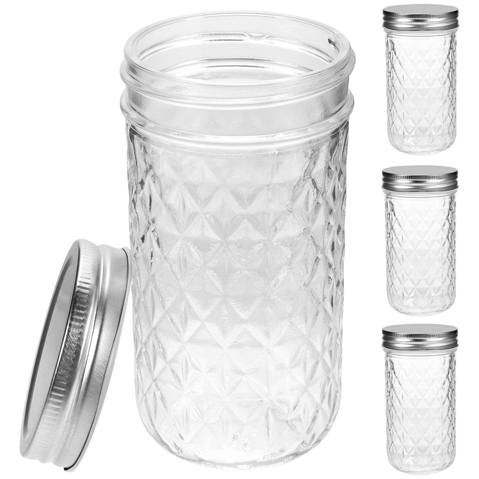 Click here for Ounona 4pcs Mason Jars With Lids Glass Bottles Jam... prices