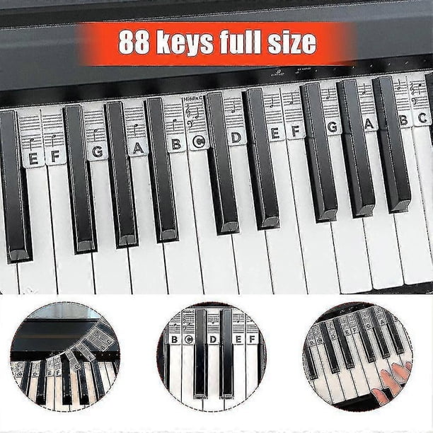 Removable Piano Keyboard Note Labels Reusable Silicone 88 Keys Piano ...
