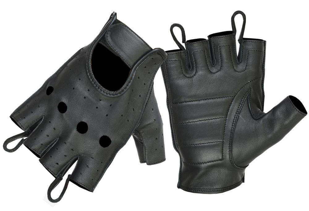 Daniel Smart Men’s Leather Gloves – Naked Goatskin Leather - Fingerless ...