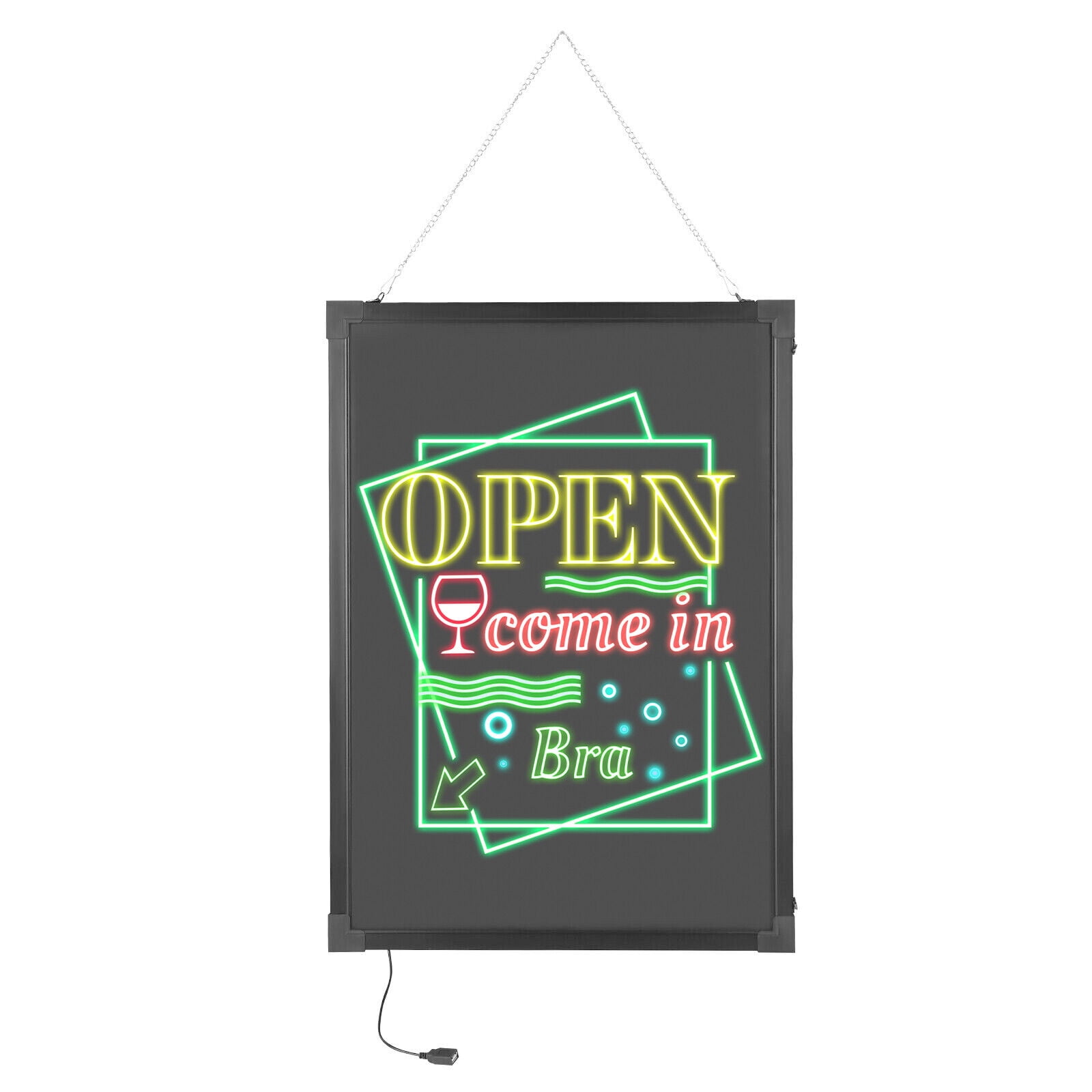 LED Message Writing Board 20x28in Illuminated Erasable Neon Menu Sign ...