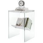 Design Toscano Stacked Volumes Sculptural Glass-Topped Book Table ...