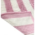 2 Piece Set Pink White Stripe Soft Cozy Plush Chenille Bath Mat ...