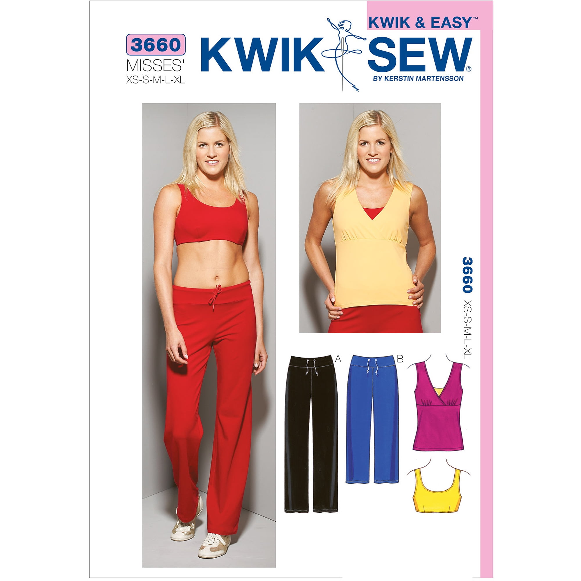 Kwik Sew Pattern Top Bra And Pants Xs S M L Xl