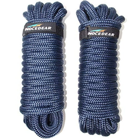 INNOCEDEAR Premium Double Braided Nylon Dock Lines (2 Pack) |15' 25' or ...