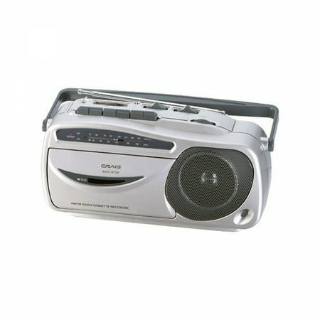 Craig Portable AM/FM Radio Cassette Recorder and Player - Walmart.com