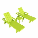 WestinTrends Shoreside Poly Reclining Chaise Lounge With Side Table for ...