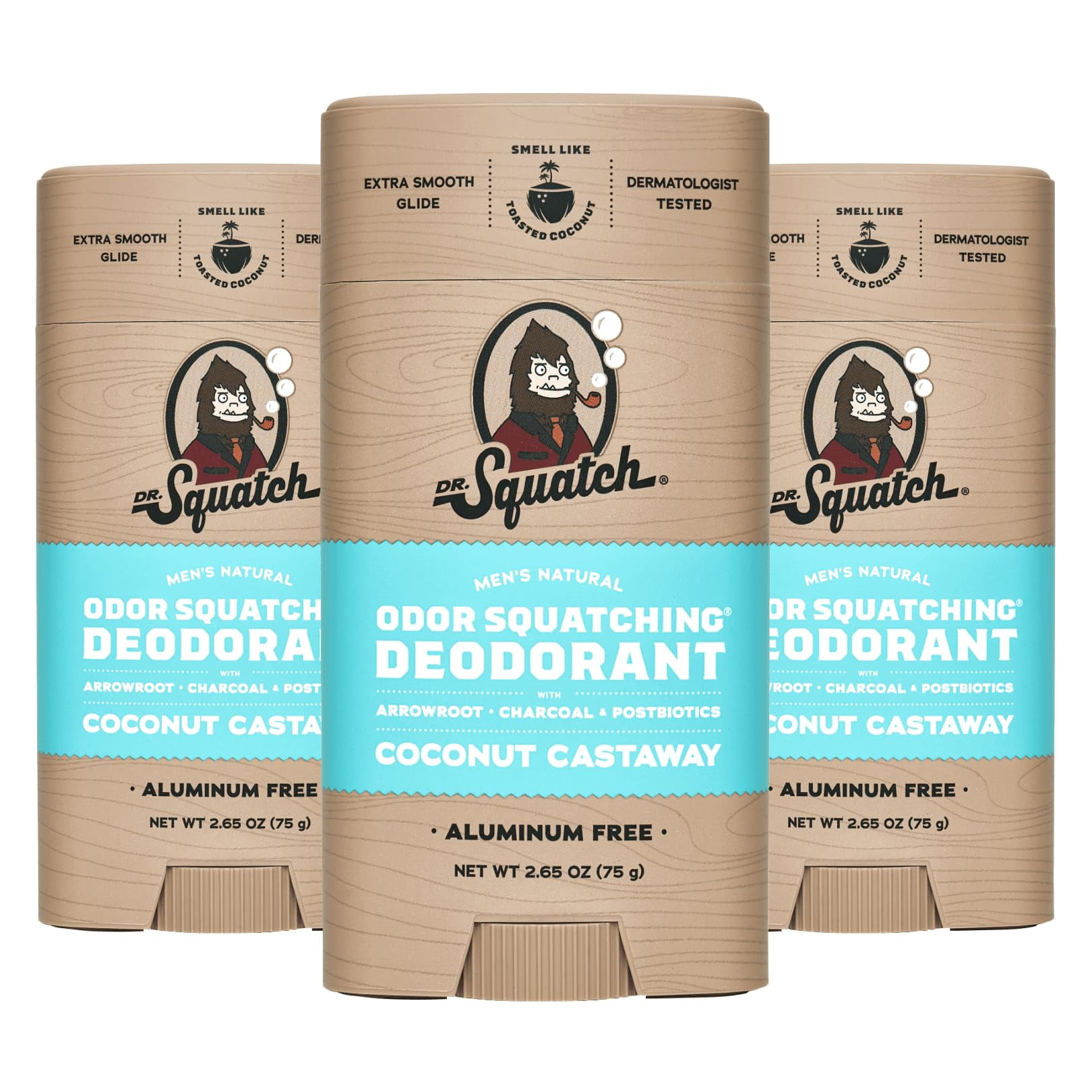 Desodorante Dr. Squatch Natural Coconut Castaway para hombre, 80 ml ...