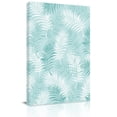 Aqua White Palm Leaves Canvas Wall Art for Living Room, Botanical ...