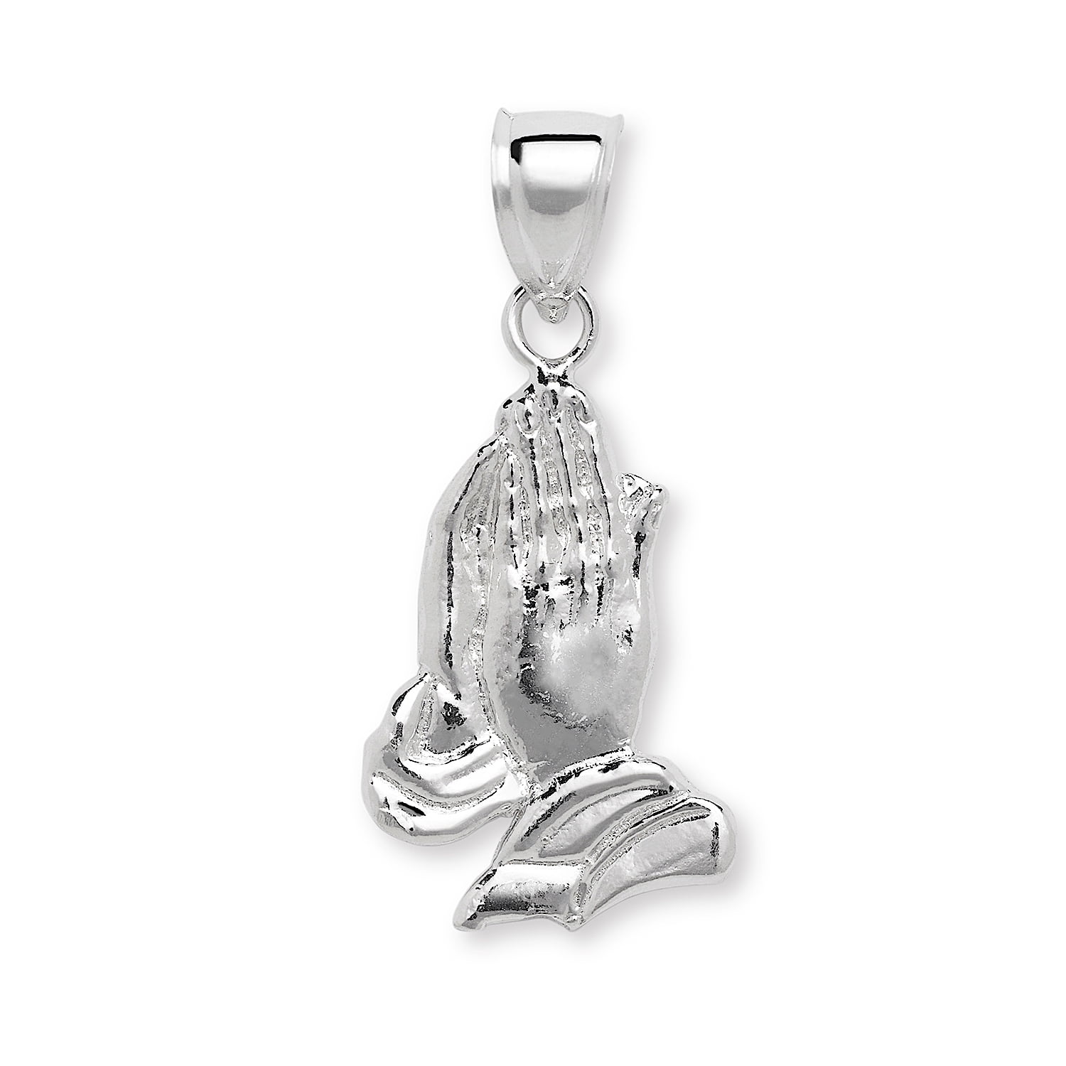 Better Jewelry .925 Sterling Silver Praying Hands Pendant Silver ...