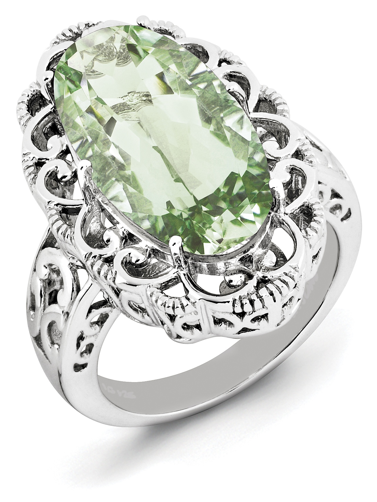 Sterling Silver Green Quartz Ring. Gem Wt- 12ct - Walmart.com