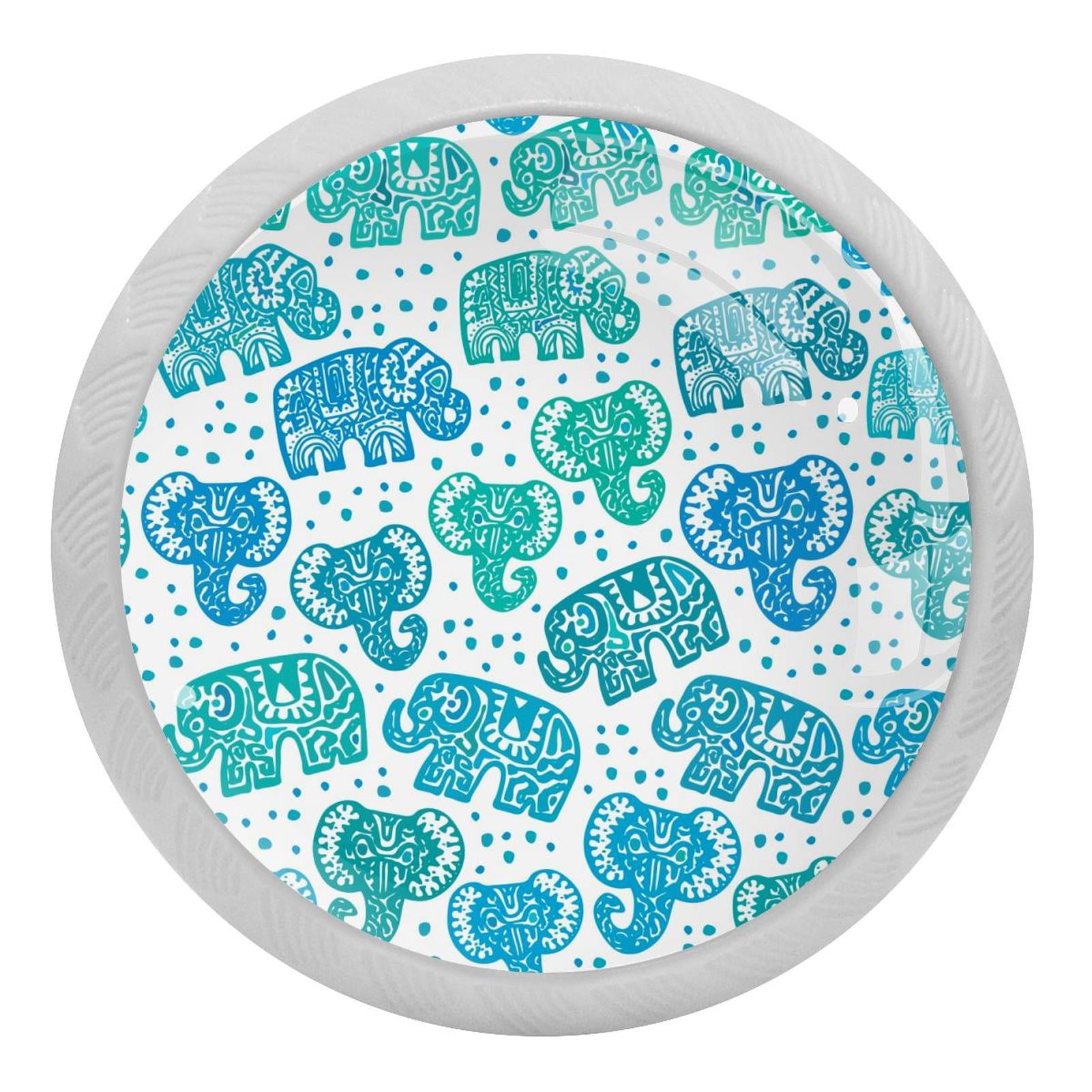 4PCS Round Elephant Cabinet Fluorescence Knob Glowing in the Dark ...