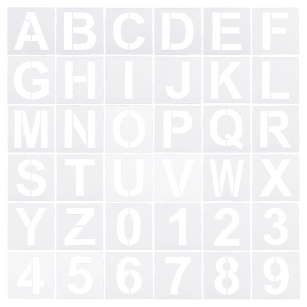 Uxcell 3 Inch Letter Number Stencils 4" Width Reusable Alphabet Numbers ...