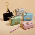 1 PU Leather Mini Bag Keychain - Fashionable Coin Purse with Golden ...