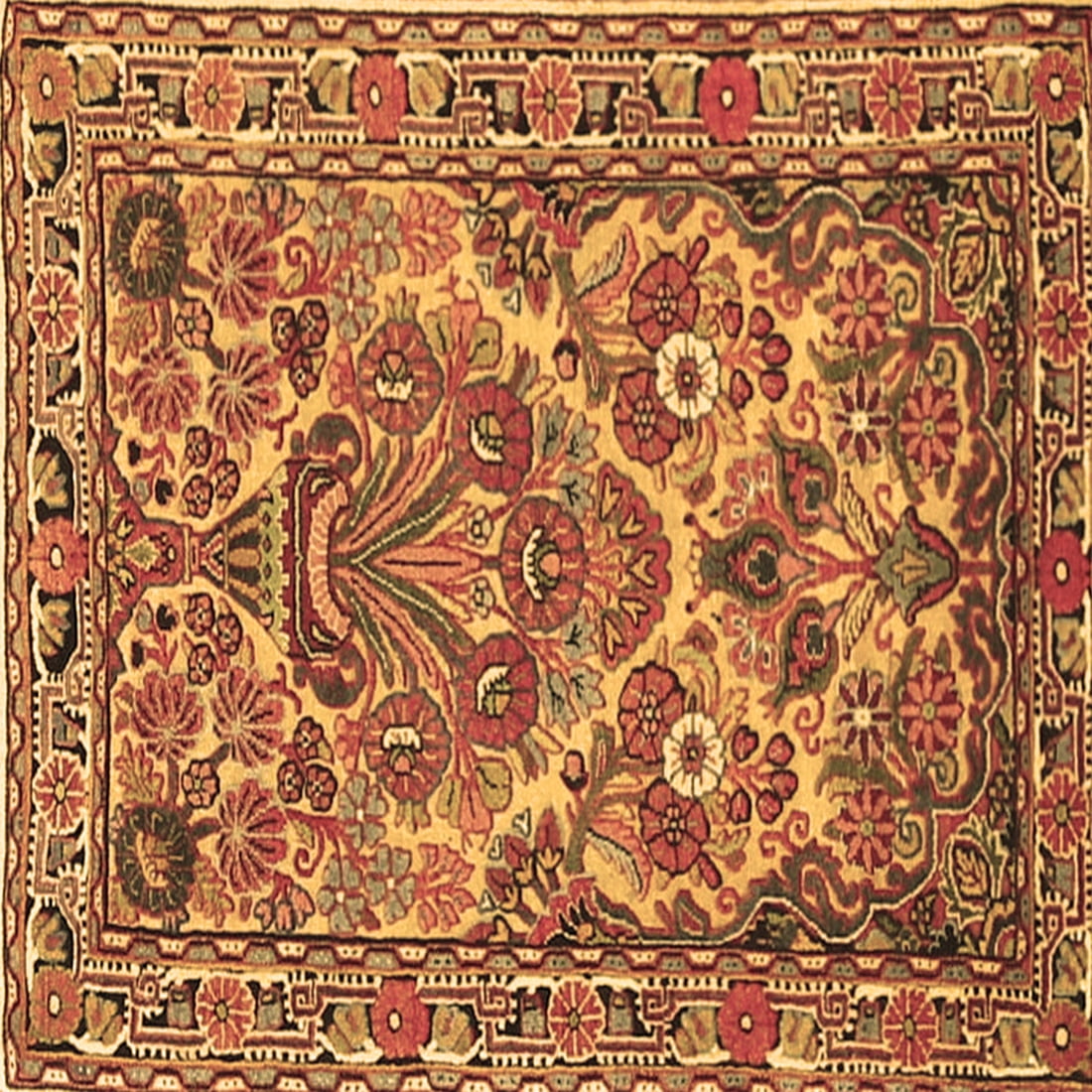 Ahgly Company Indoor Square Persian Brown Traditional Area Rugs, 5 ...
