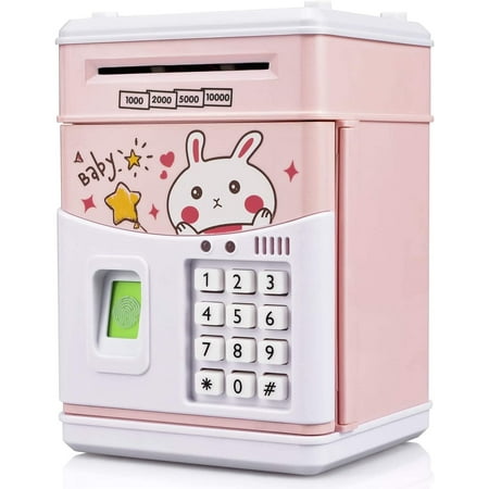 Electronic Piggy Bank for Kids Cash Coin Cartoon ATM Money Saver Coin Bank for Kids with ...
