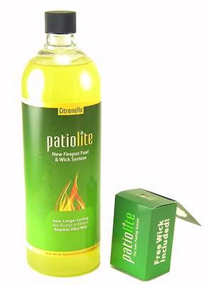 Citronella PatioLite Fire Pot Fuel & Safety Wick System by Marshall ...