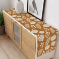 Beige Pumpkins Table Runner, Botanical Fern Leaf Tropical Fronds Orange ...