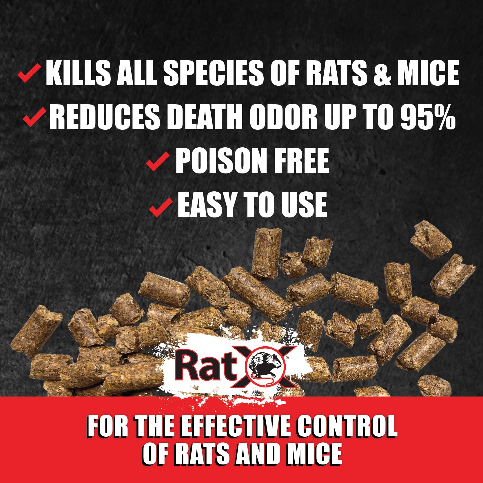 RatX Rodent Control Pellets, Rat and Mouse Killer, 8 oz - EcoClear ...