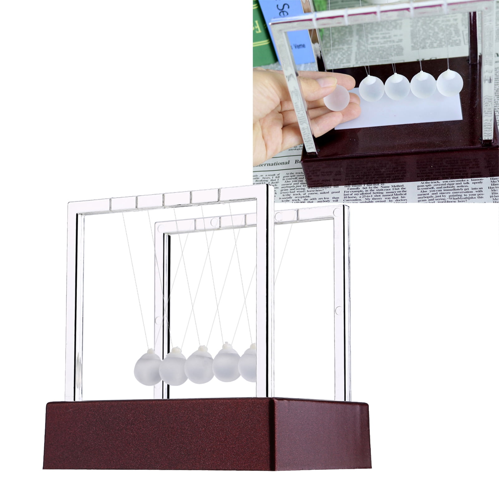 BORDSTRACT Newton's Cradle Colorful Led Light Balance Balls Desktop ...