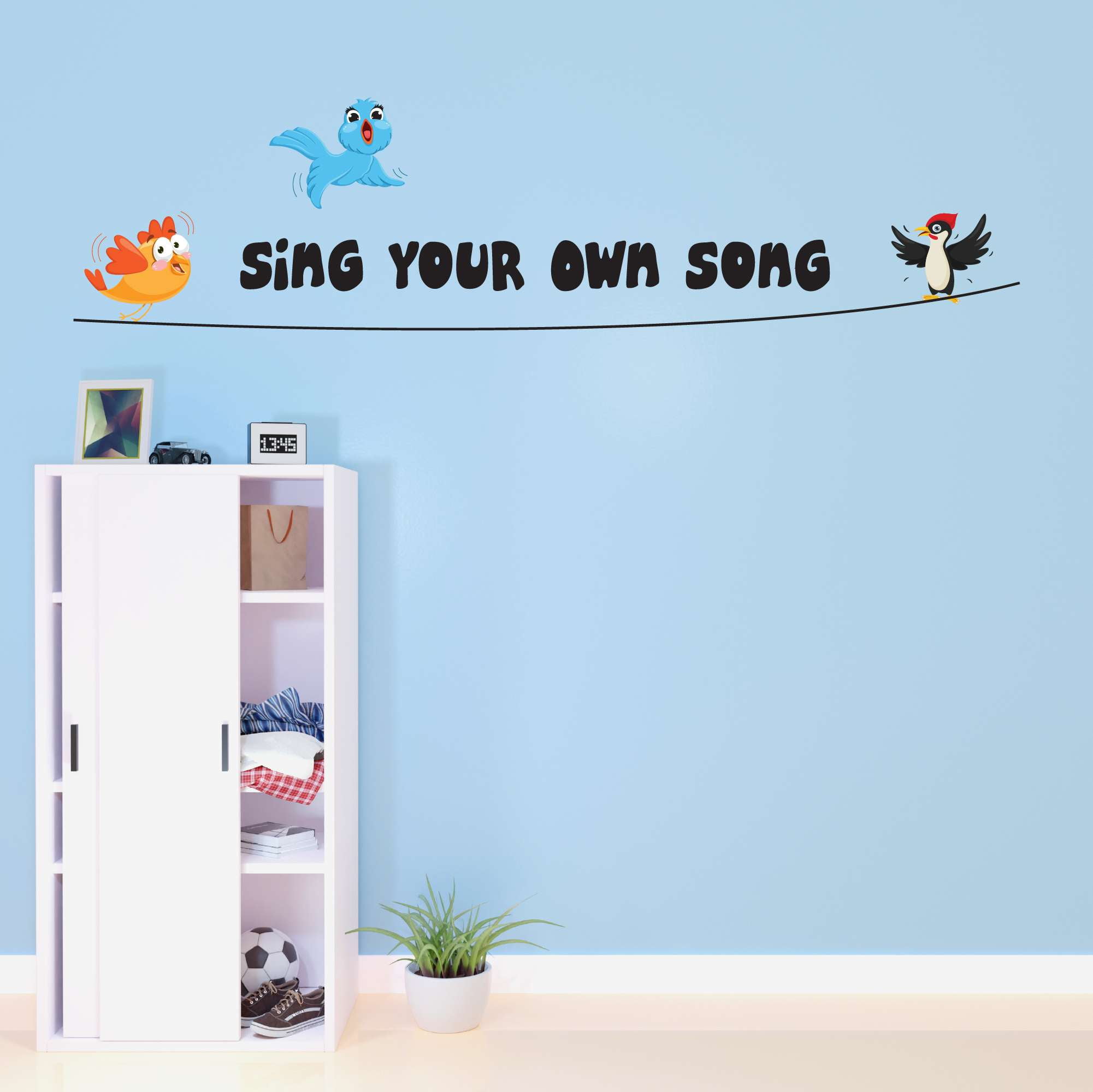 Children Sing your own Song Beautiful Cartoon Wall Decal Decoration ...