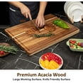 24 x 18 Inch Large Acacia Wood Cutting Board, Reversible Wooden Butcher ...