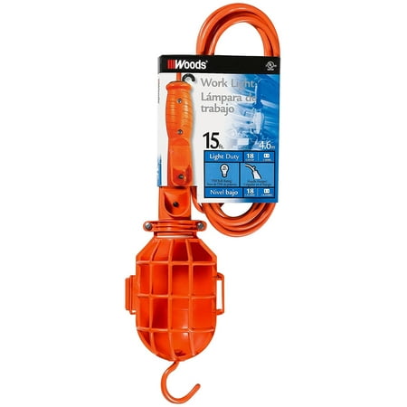 200 18/2-Gauge SJTW Trouble Light with Plastic Guard, Orange, 75-Watt ...