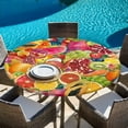Colorful Summer Fruits Round Tablecloth 55-60 Inch Round Fitted Table ...