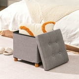 "PINPLUS Padded Square Foot Rest with Tray Top, 15"" Grey Ottoman ...