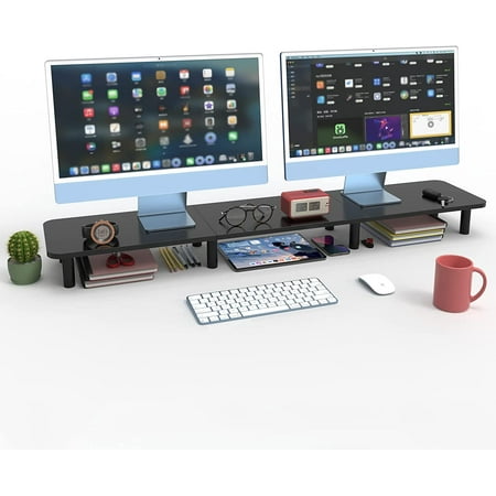 Dual Monitor Stand Riser 42 inch Large Extra Long Monitor Stand Riser ...