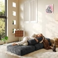 Ultra-Soft Corduroy Convertible Sofa Bed, 3-in-1 Multi-Functional ...