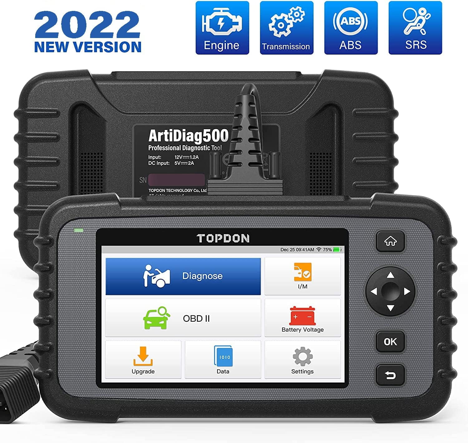 OBD2 Scanner TOPDON ArtiDiag500 Car Diagnostic Scanner Engine ABS SRS ...