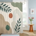 Boho Botanical Shower Curtain Set with Hooks, Sage Green Eucalyptus ...