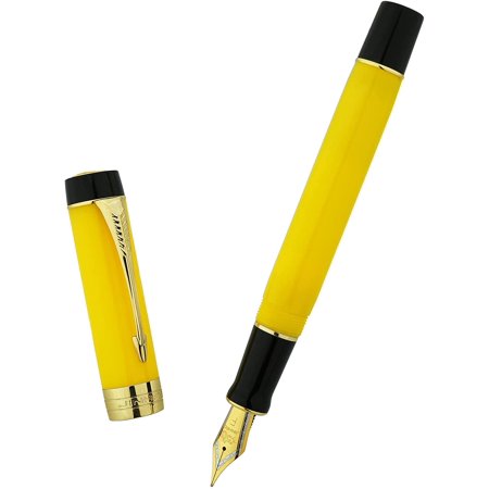 Jinhao 100 Bent Nib Fountain Pen with Arrow Clip, Dark Yellow Acrylic ...