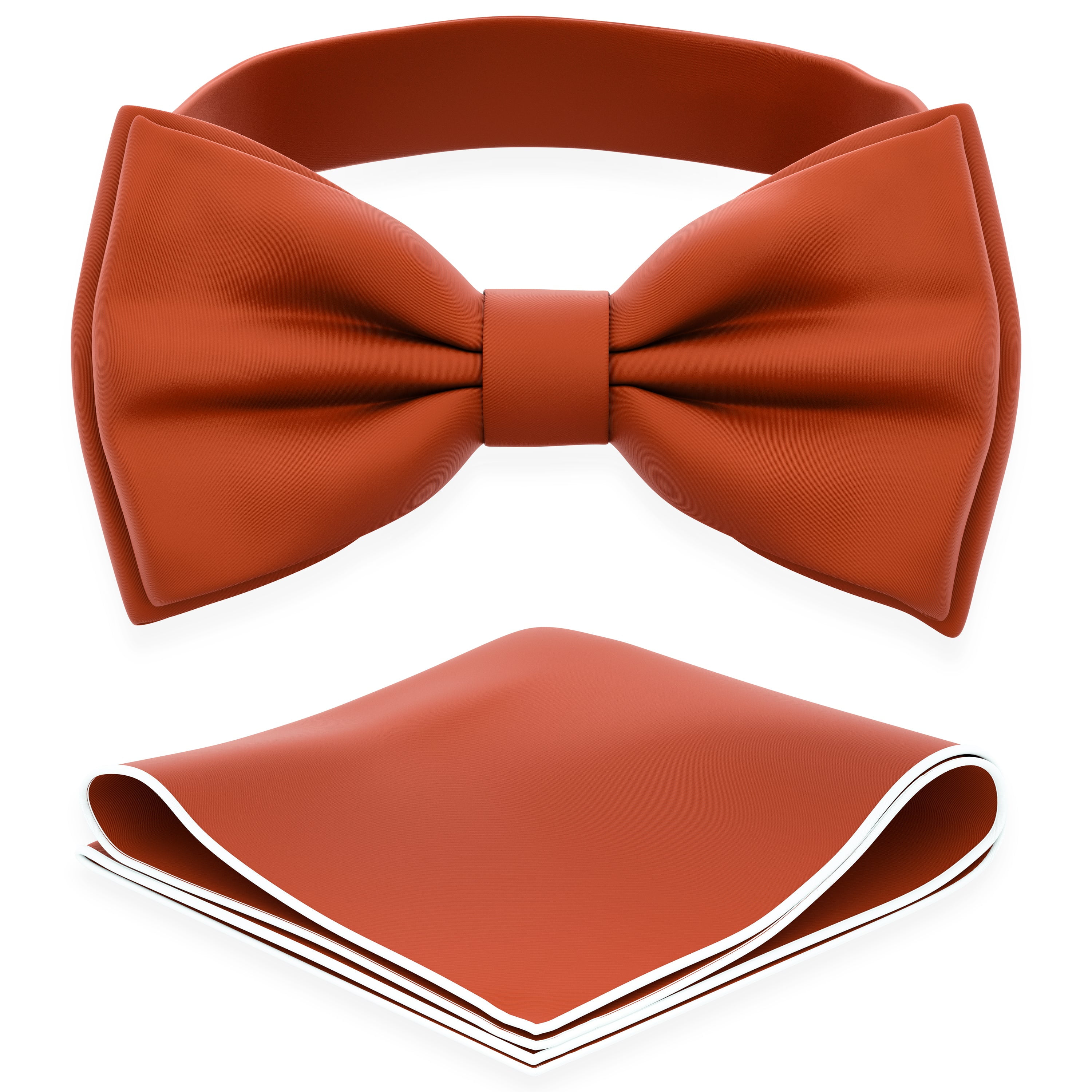 Boy's Tiger Carrot Bow Tie with Handkerchief Set Pre-Tied Style Formal ...