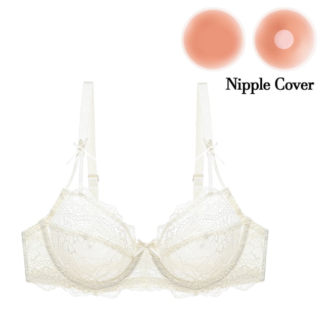 Varsbaby Women's Underwire See Through Embroidery 3/4 Cup Bra Lingerie ...