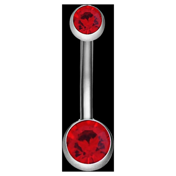 Navel Button,Stainless Steel Dual Rhinestone Body Piercing Button Navel ...