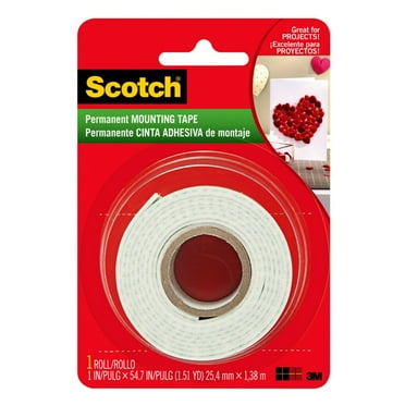 Scotch Indoor Double-Sided Mounting Tape, White, 3/4 in x 350 in, 1 ...