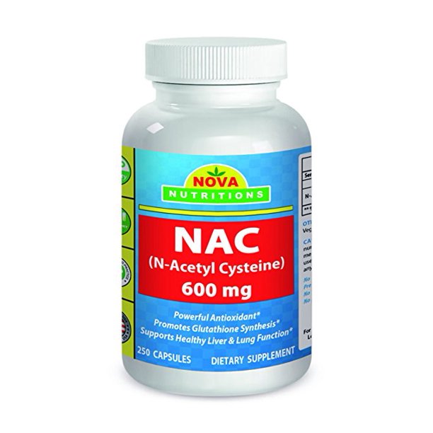 Nova Nutritions NAC - Acetyl Cysteine 600mg, 250 Capsules - Walmart.com ...