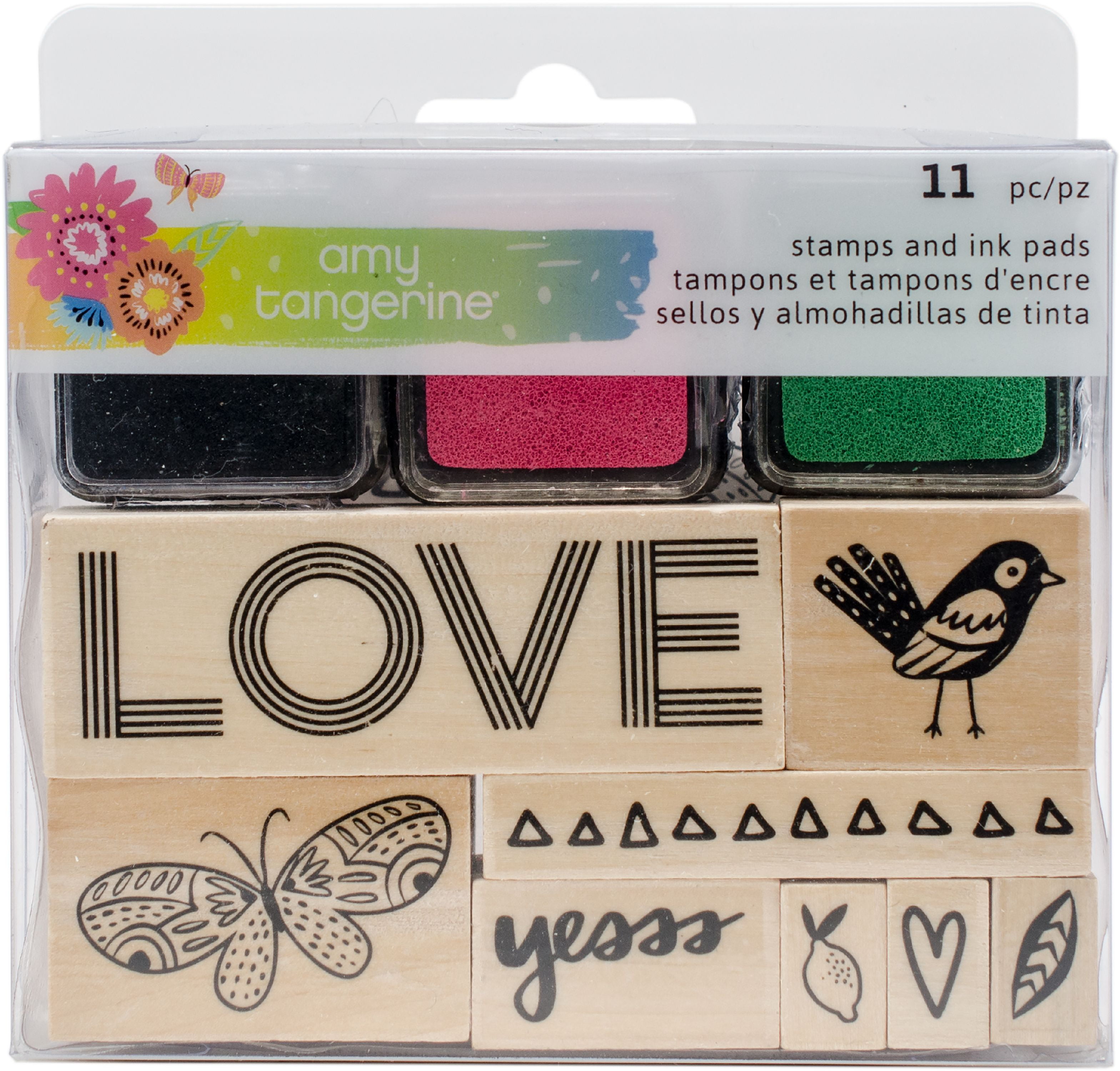 Amy Tan Sunshine & Good Times Wood Mounted Stamp Set-8 Stamps & 3 Mini ...