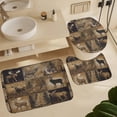 4Pcs Autumn Forest Moose Deer Shower Curtain Sets, Bathroom Decor Set ...