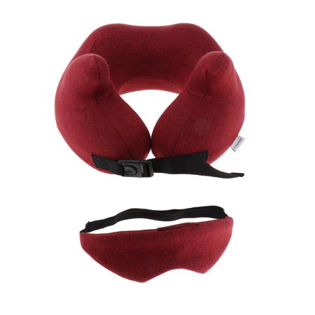 Travel Neck Support Memory Foam Pillow Airplane Car Head Rest With Eye ...