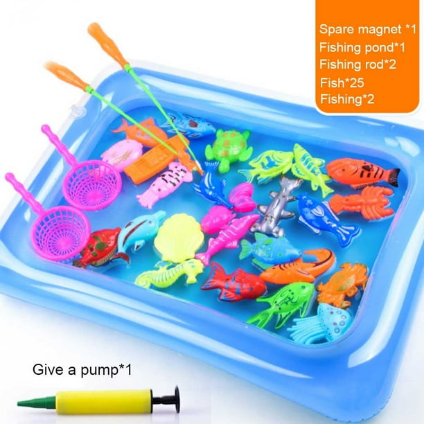 Boy Fishing Toy Set Magnetic Play Water Baby Toys Inflatable Pool Rod ...